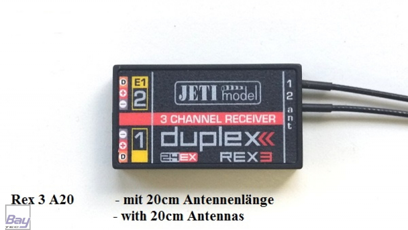 JETI DUPLEX 2.4EX Empfänger REX 3 A20 - Bay-Tec Modelltechnik