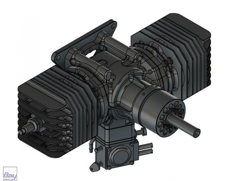 HORNET Engine 75cc Boxer Benzin Motor incl. Elektronisc - Bay-Tec ...