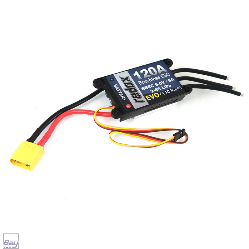 Redox 120A 2-6S EVO Brushless ESC / Controller / XT90 - Bay-Tec ...