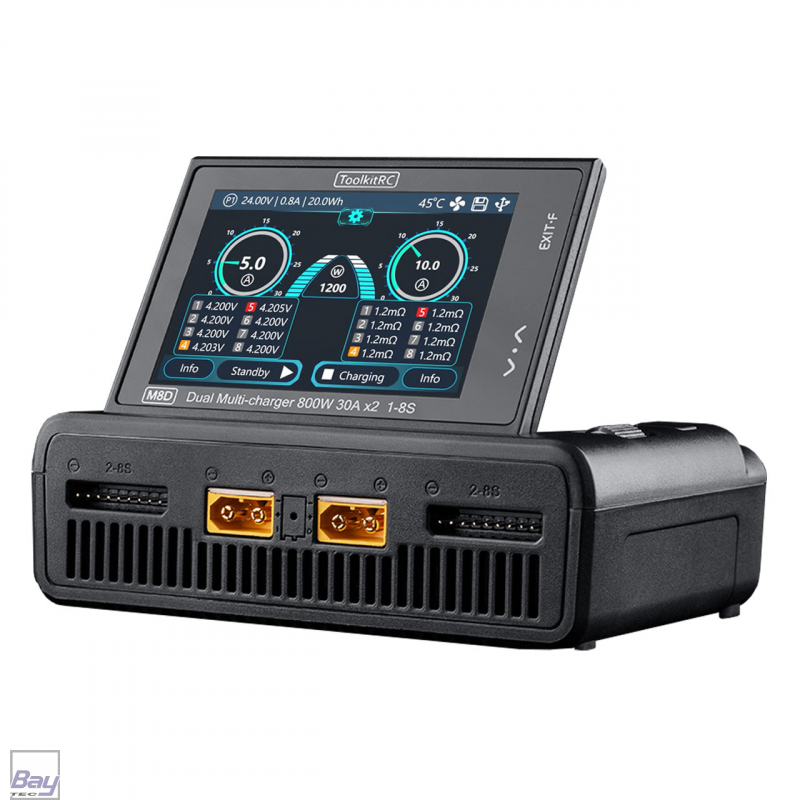 ToolkitRC M8D LiPo 1-8S 30A 2 Kanal Ladegerät DC 10-49V - Bay-Tec ...